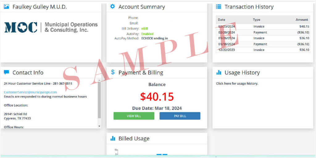 Pay Your Bill – Faulkey Gully Municipal Utility District